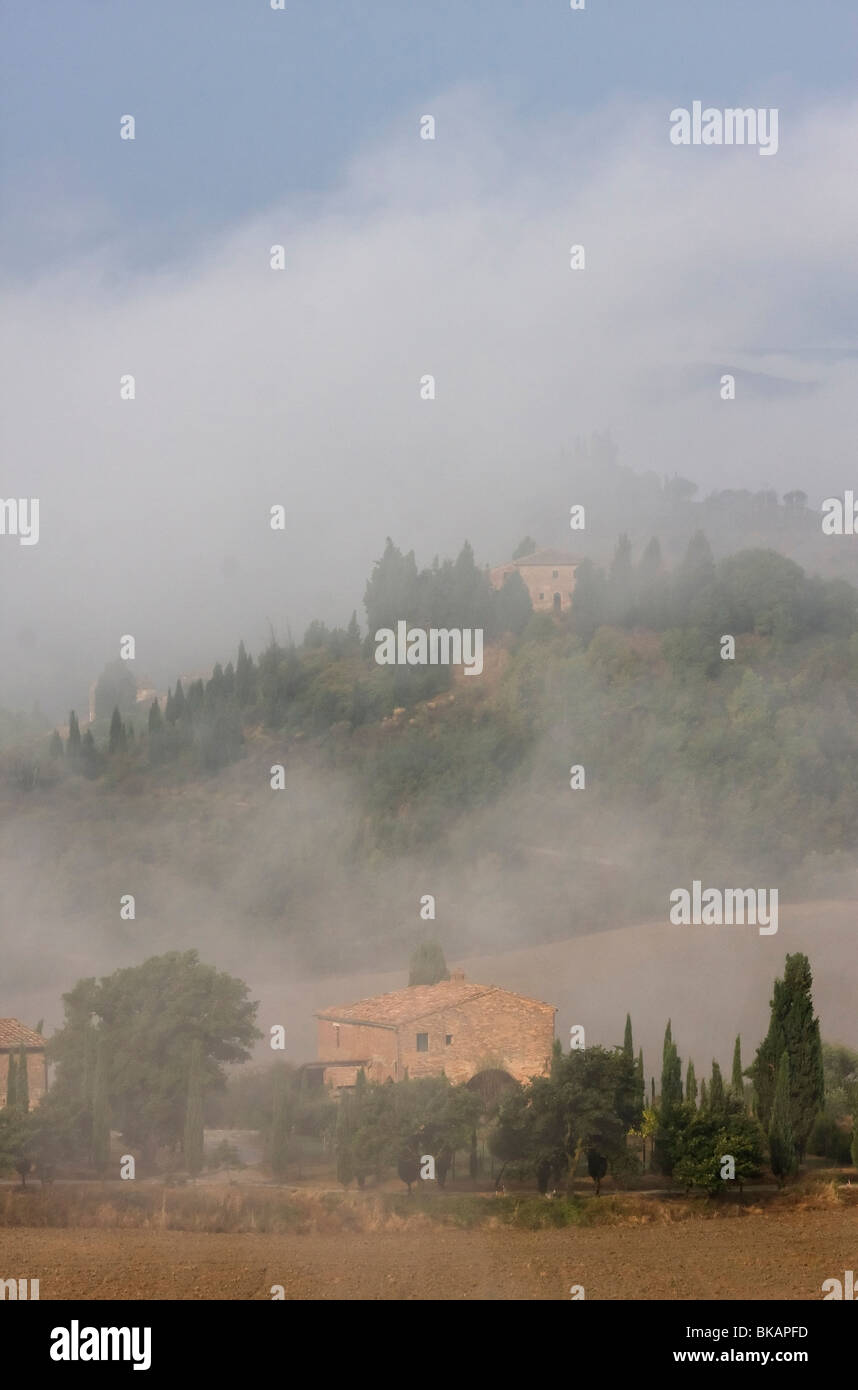 Early morning fog at Tuscany, Italy Stock Photo - Alamy