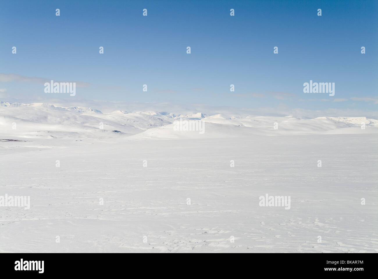 Finland Lapland snowy mountain landscape Stock Photo - Alamy
