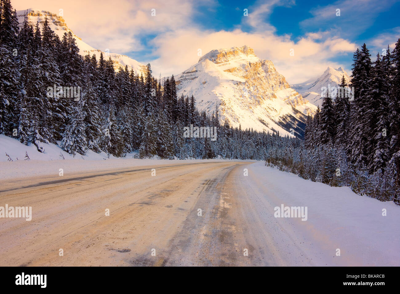Banff snow covered highway hi-res stock photography and images - Alamy