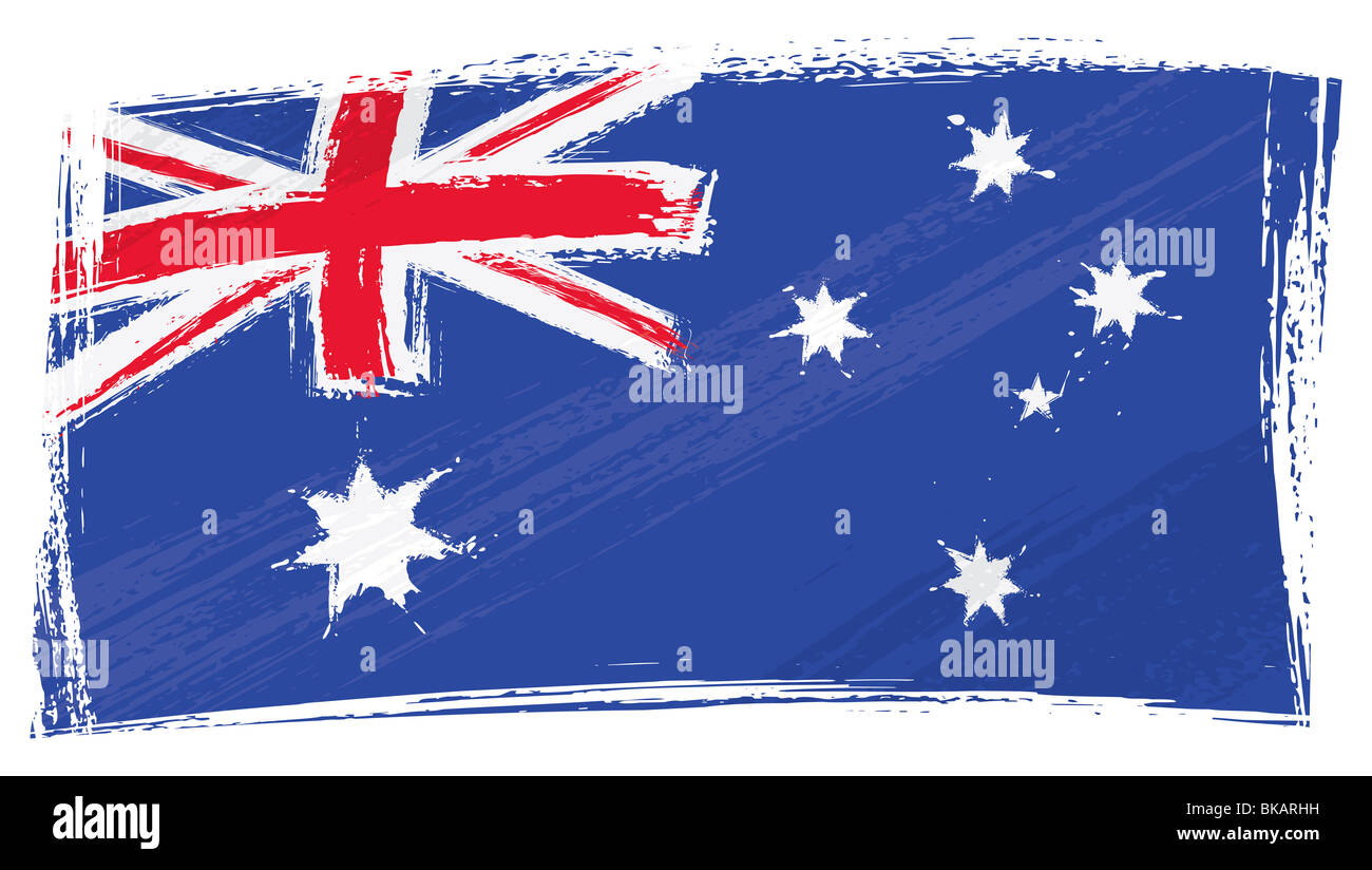 Australian grunge flag hi-res stock photography and images - Alamy