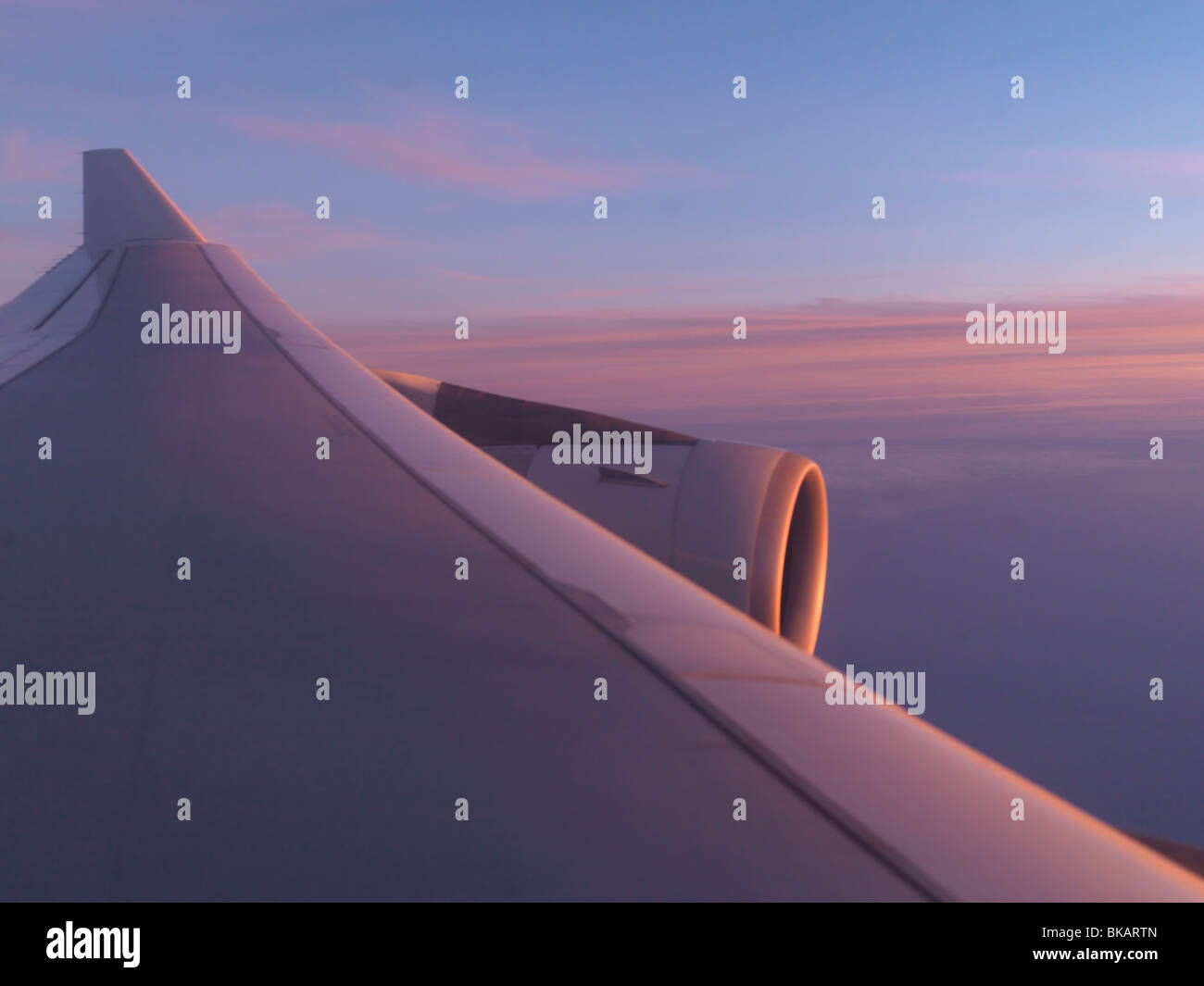 Sunset Through Aeroplane Window Stock Photo - Alamy