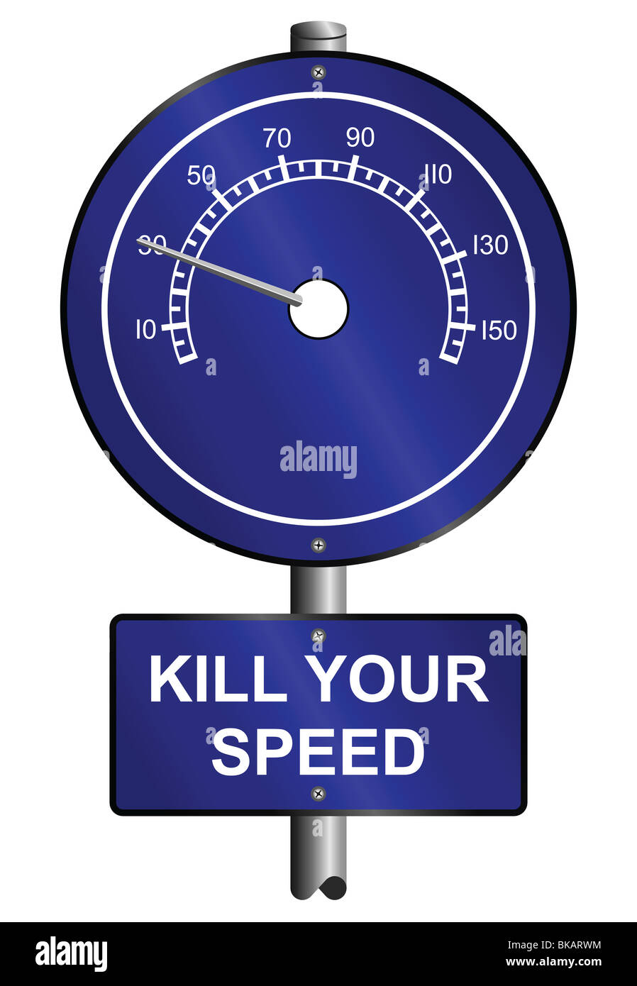 Vector of warning kill speed and reduce accidents sign mounted on post ...