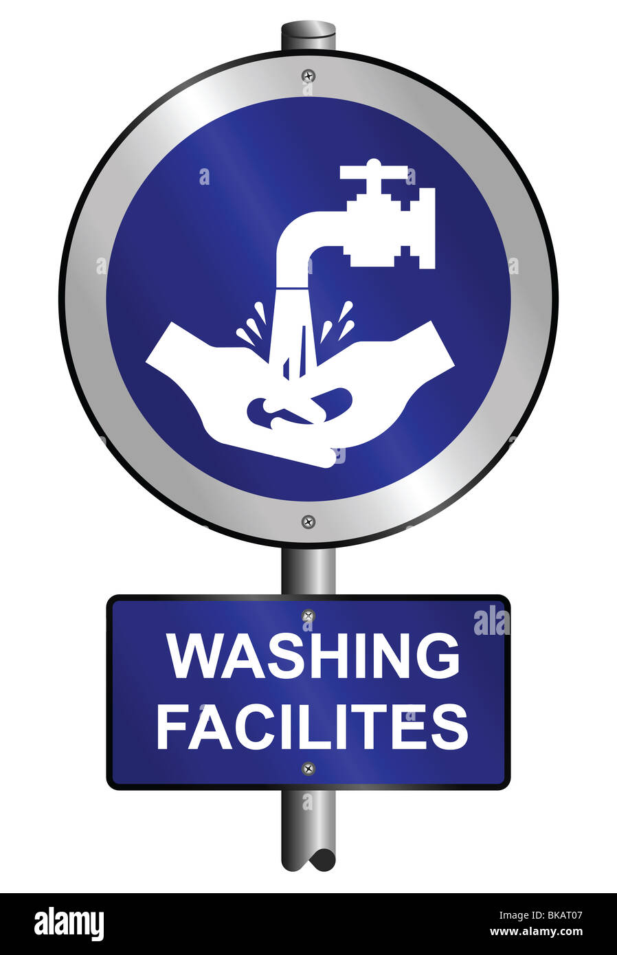 Vector of washing facilities graphic and text signs mounted on post ...