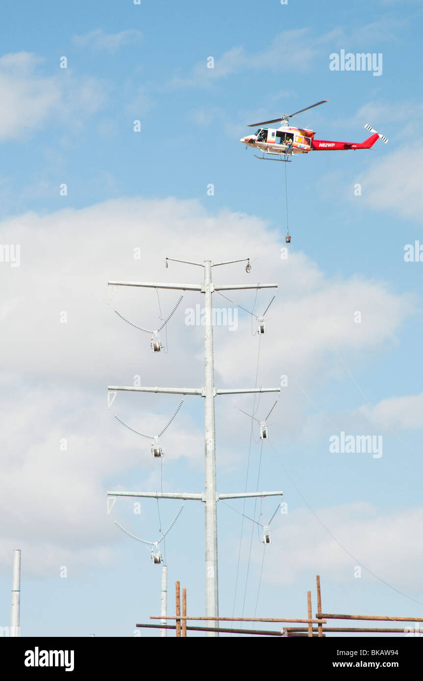 Power line construction hi-res stock photography and images - Alamy