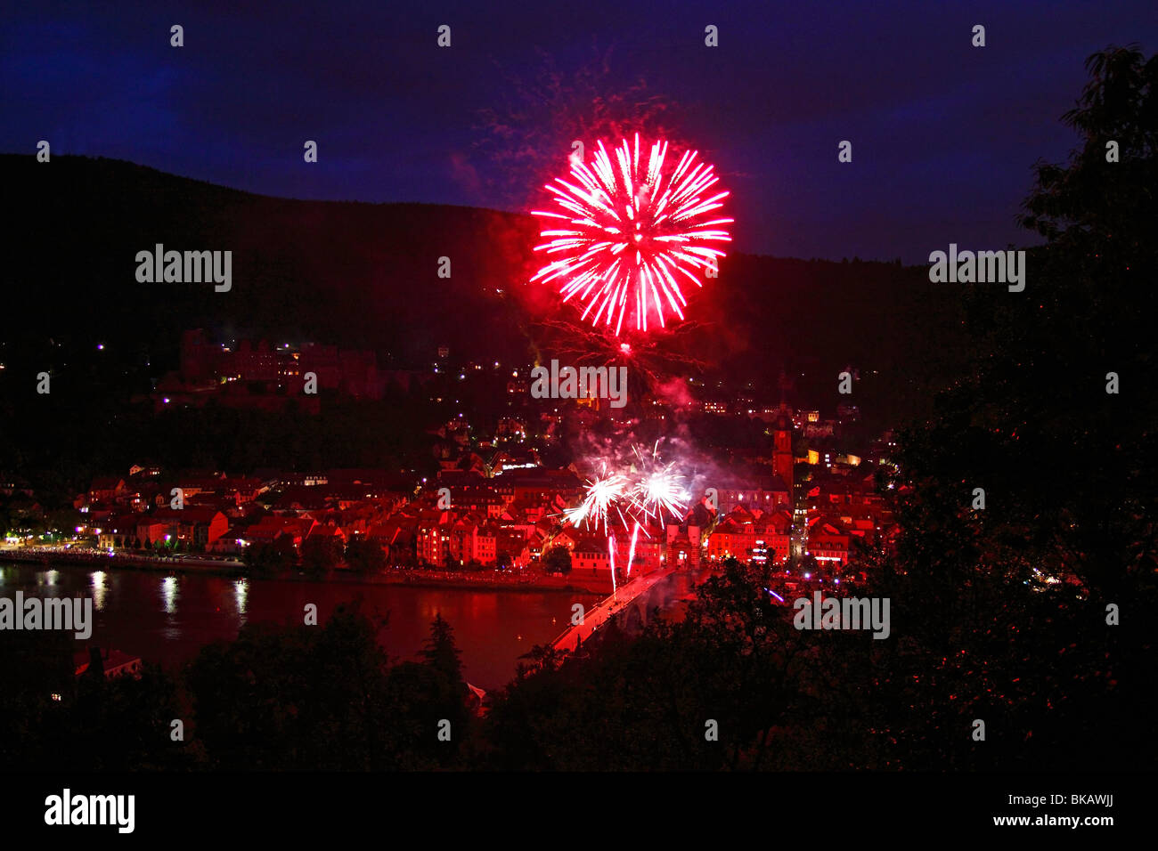 Heidelberg Germany fireworks Stock Photo - Alamy