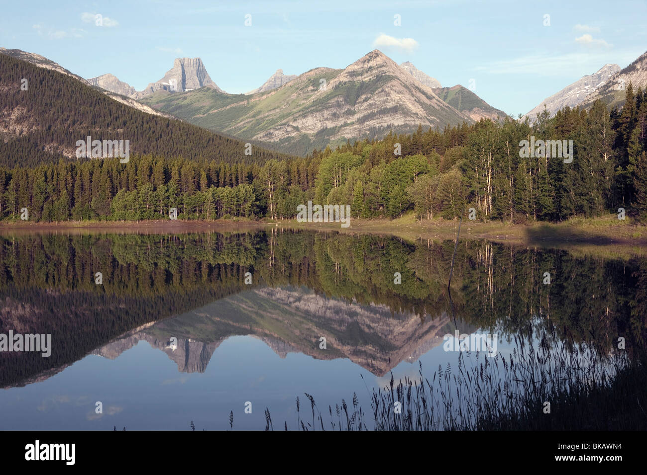 Wedge Pond With Fortress Mountain In The Distance, Kananskis Country ...