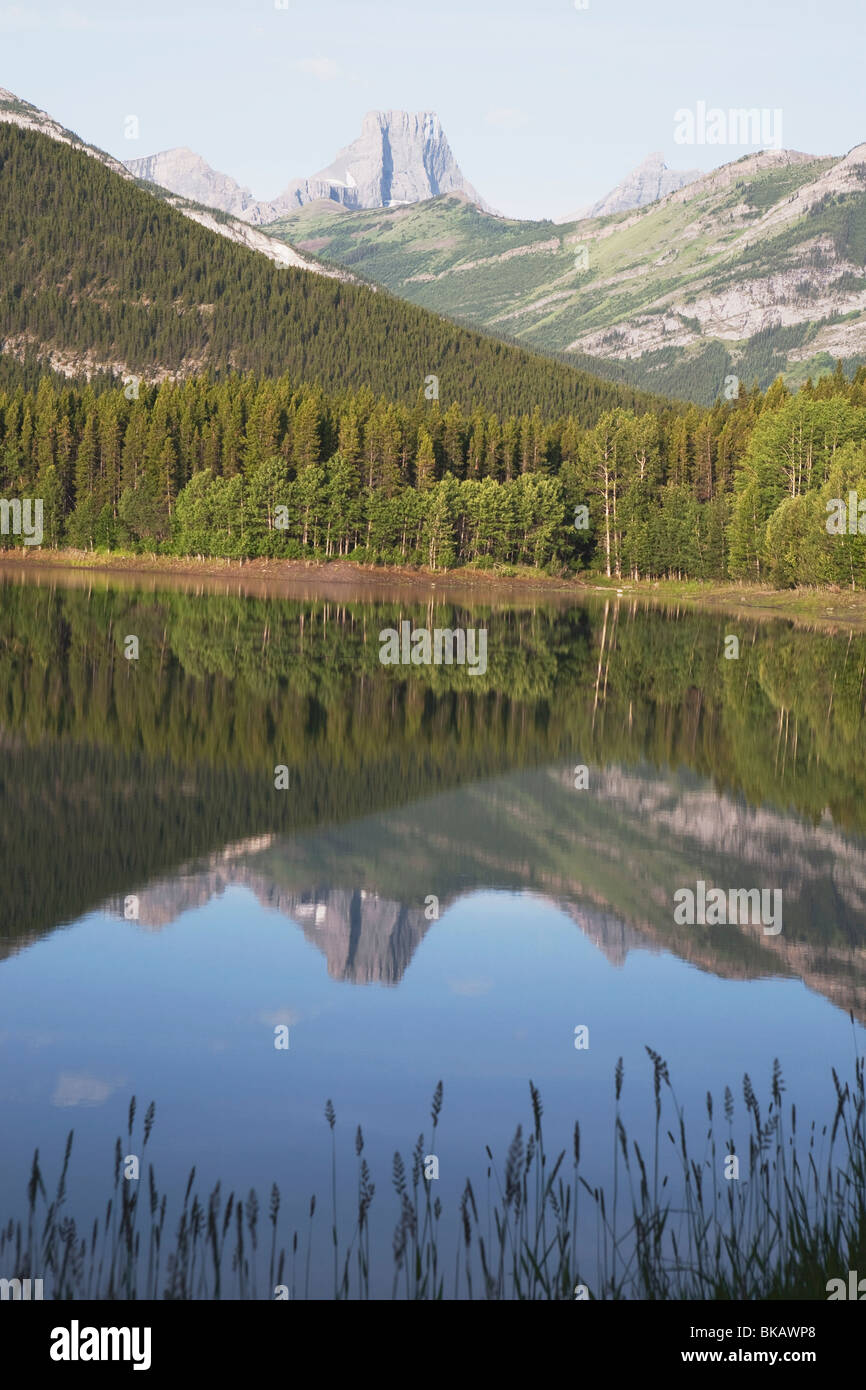 Wedge Pond With Fortress Mountain In The Distance, Kananskis Country ...