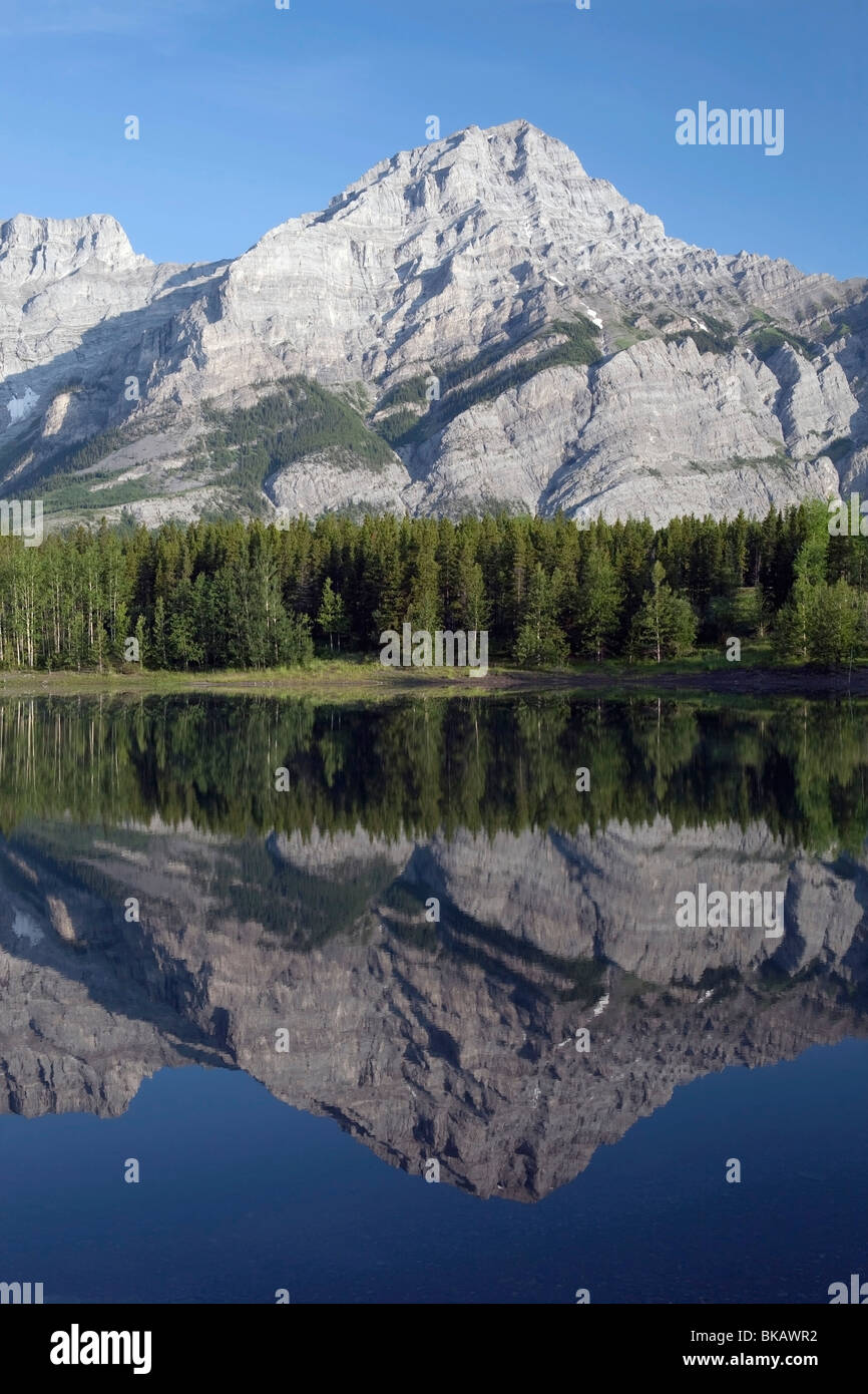 Wedge Pond, Mount Kidd, Kananskis Country, Alberta, Canada Stock Photo ...