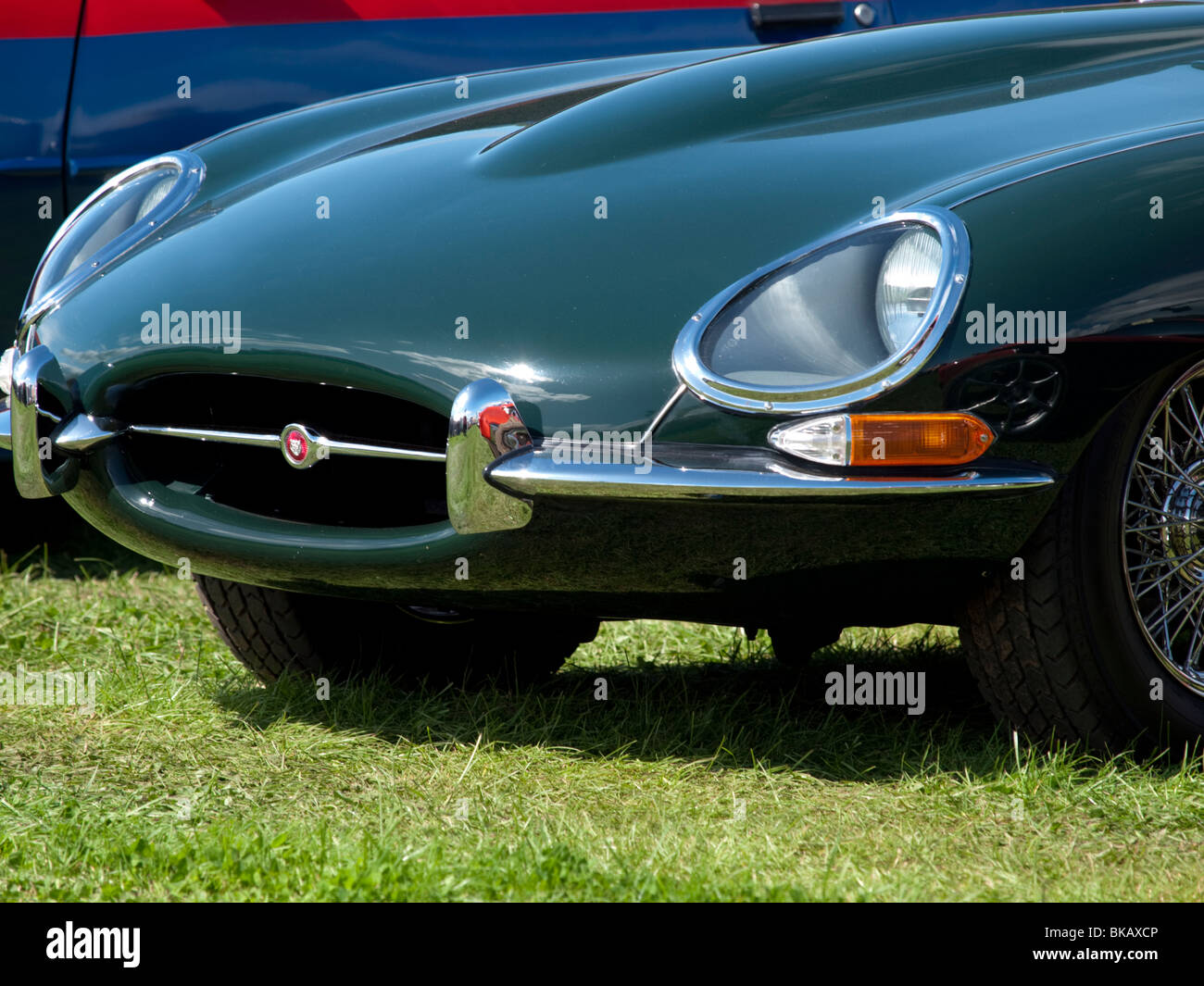 Front view of a classic E-Type Jaguar sports car Stock Photo - Alamy