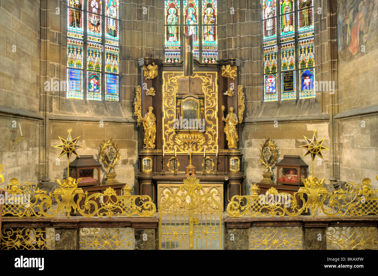 Saint Vitus Cathedral Prague, Prague castle, Czech Republic, interior ...