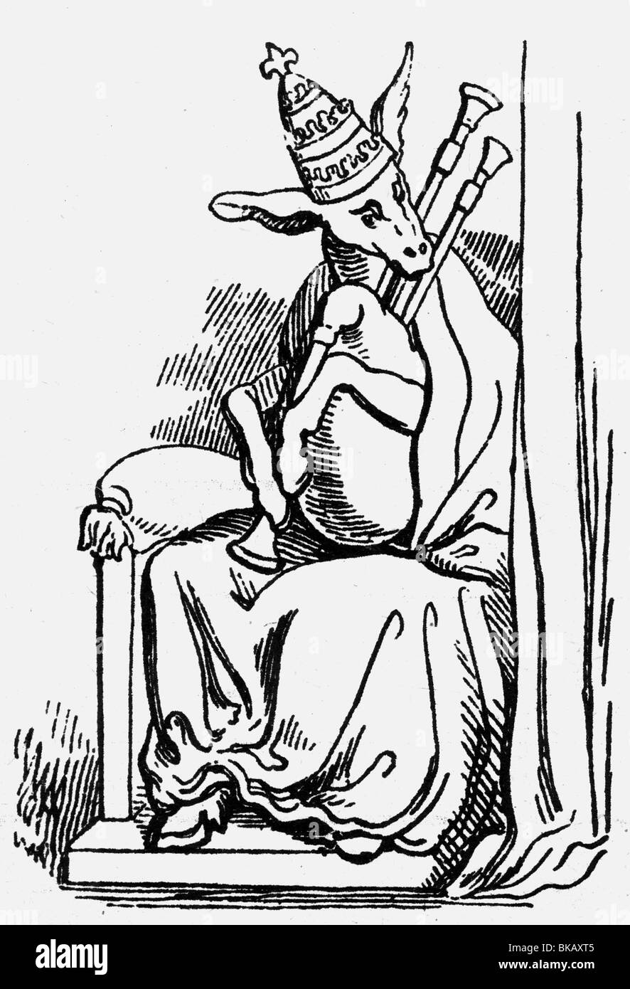 events, Protestant Reformation, 1517 - 1555, caricature, the pope as ...