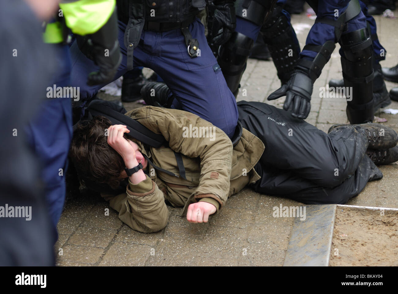 A Unite Against Fascism protester in Bolton rallying against the EDL is ...