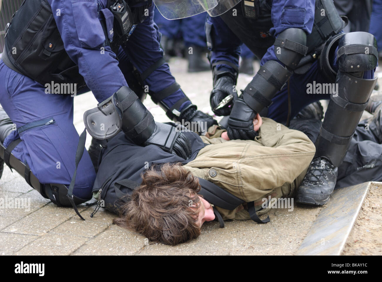 A Unite Against Fascism protester in Bolton rallying against the EDL is ...