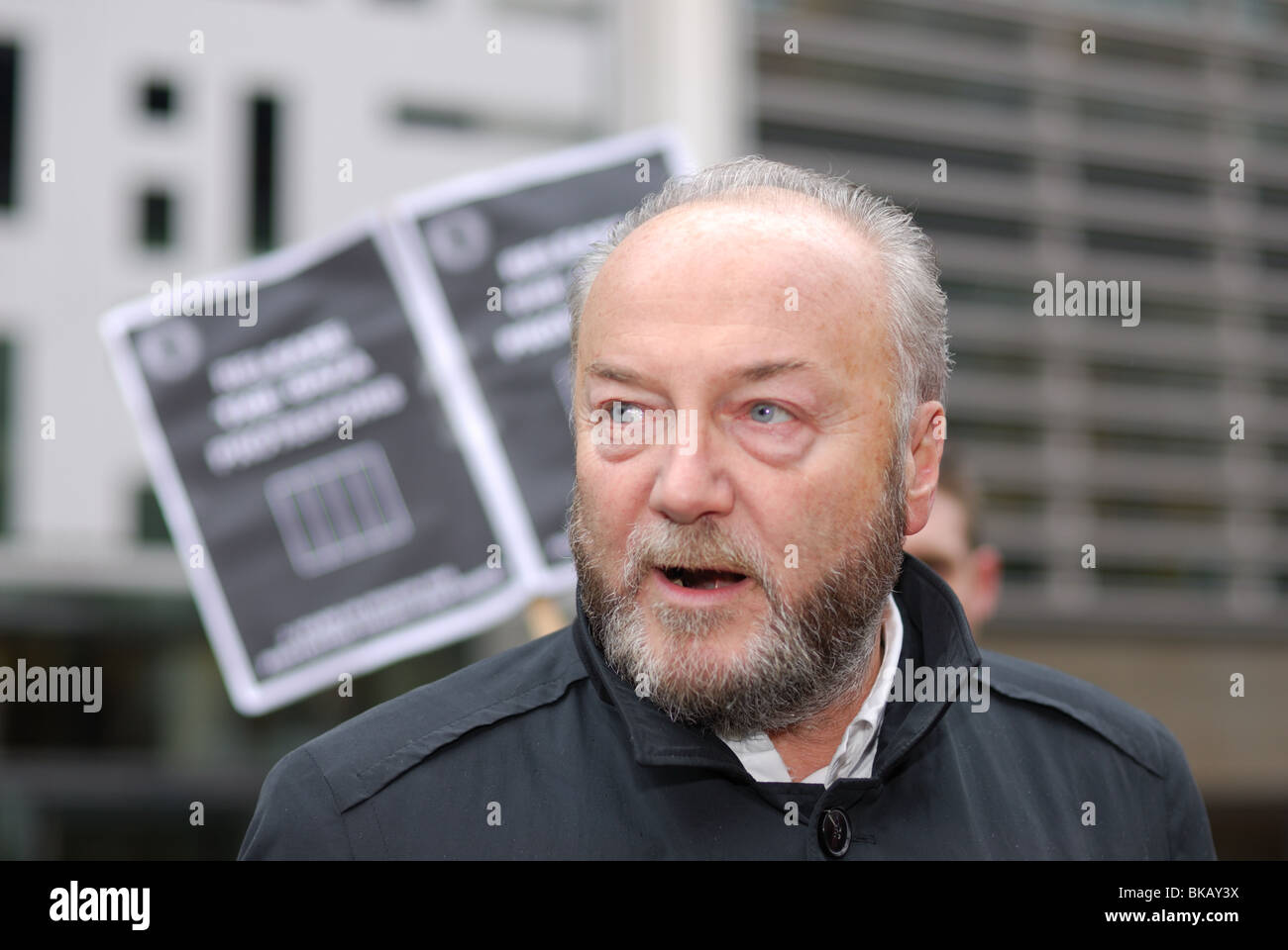 George Galloway joins a Stop the War protest outside the Home Office ...