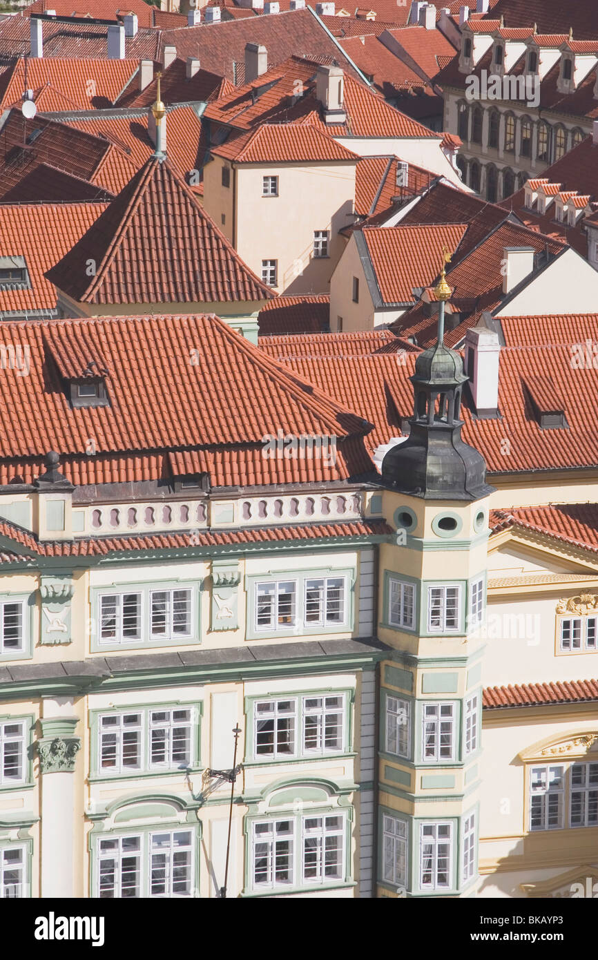 Prague, Czech Republic; Building Windows And Roof Tops Stock Photo - Alamy