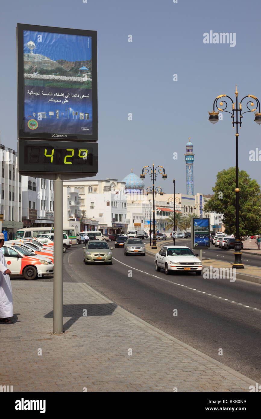 digital thermometer showing 42 degree celsius at the Corniche in the ...