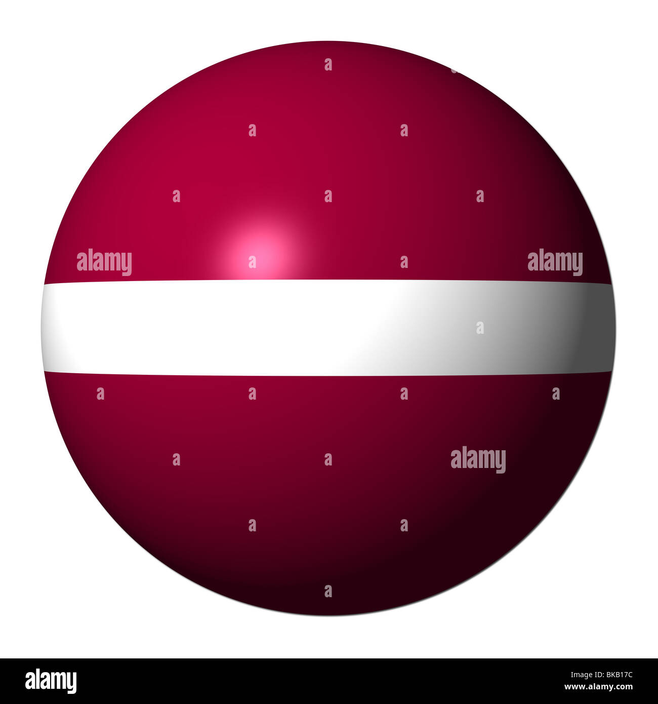 Latvia flag sphere isolated on white illustration Stock Photo - Alamy