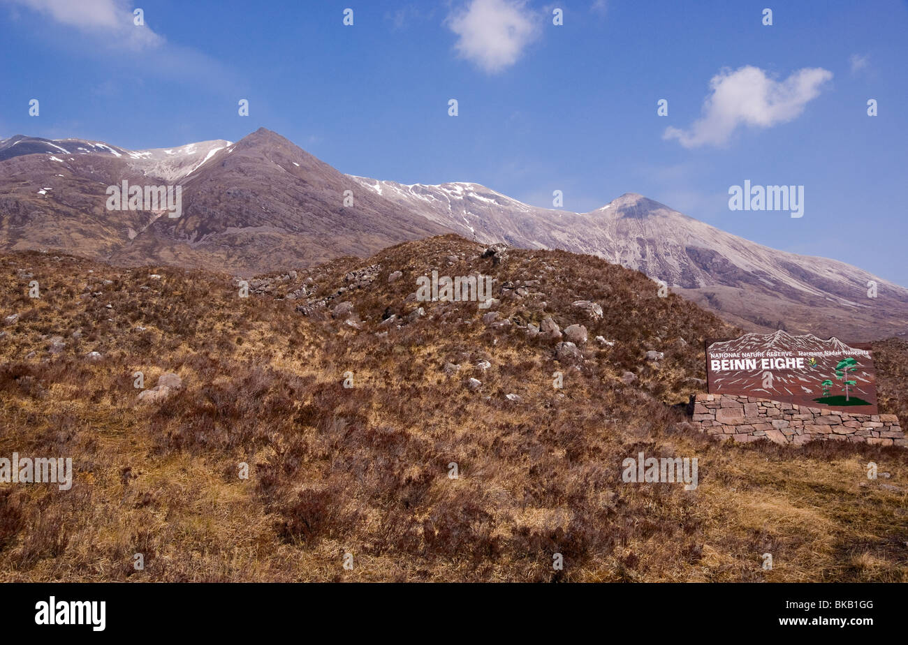 Beinn Eighe towering above Glen Torridon Wester Ross Scotland with the ...