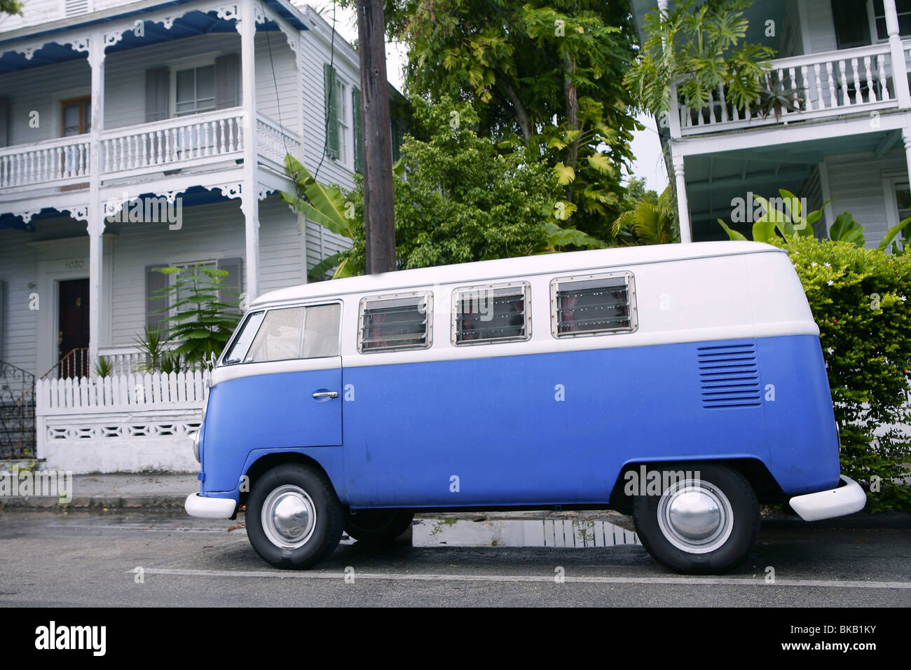 Key West vintage parked van in South Florida Keys Stock Photo - Alamy