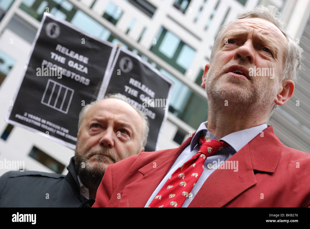 George Galloway and Jeremy Corbyn join a Stop the War protest outside ...