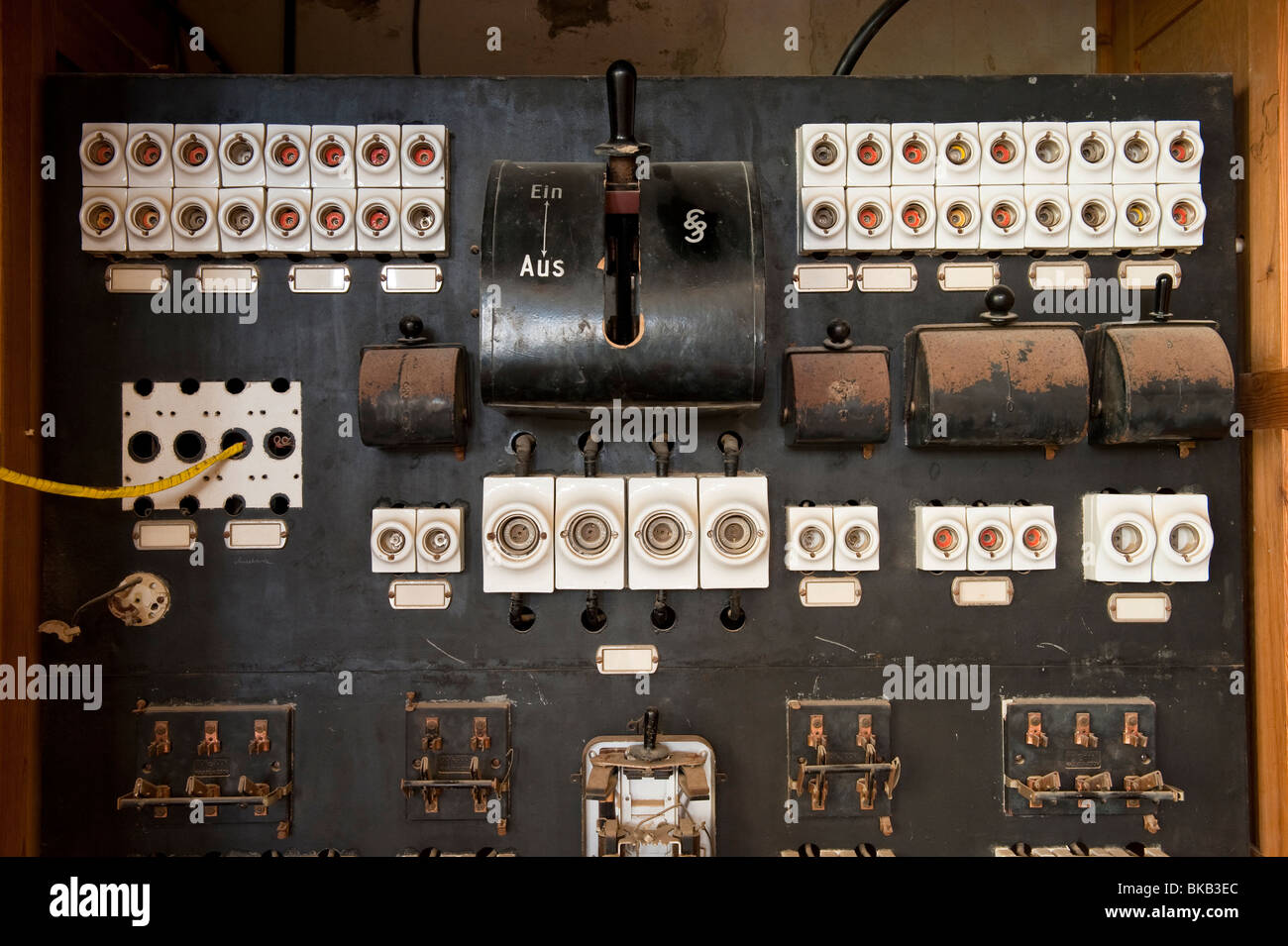 Backstage lighting control panel in the Theatre & Ballroom, Kolmanskop ...