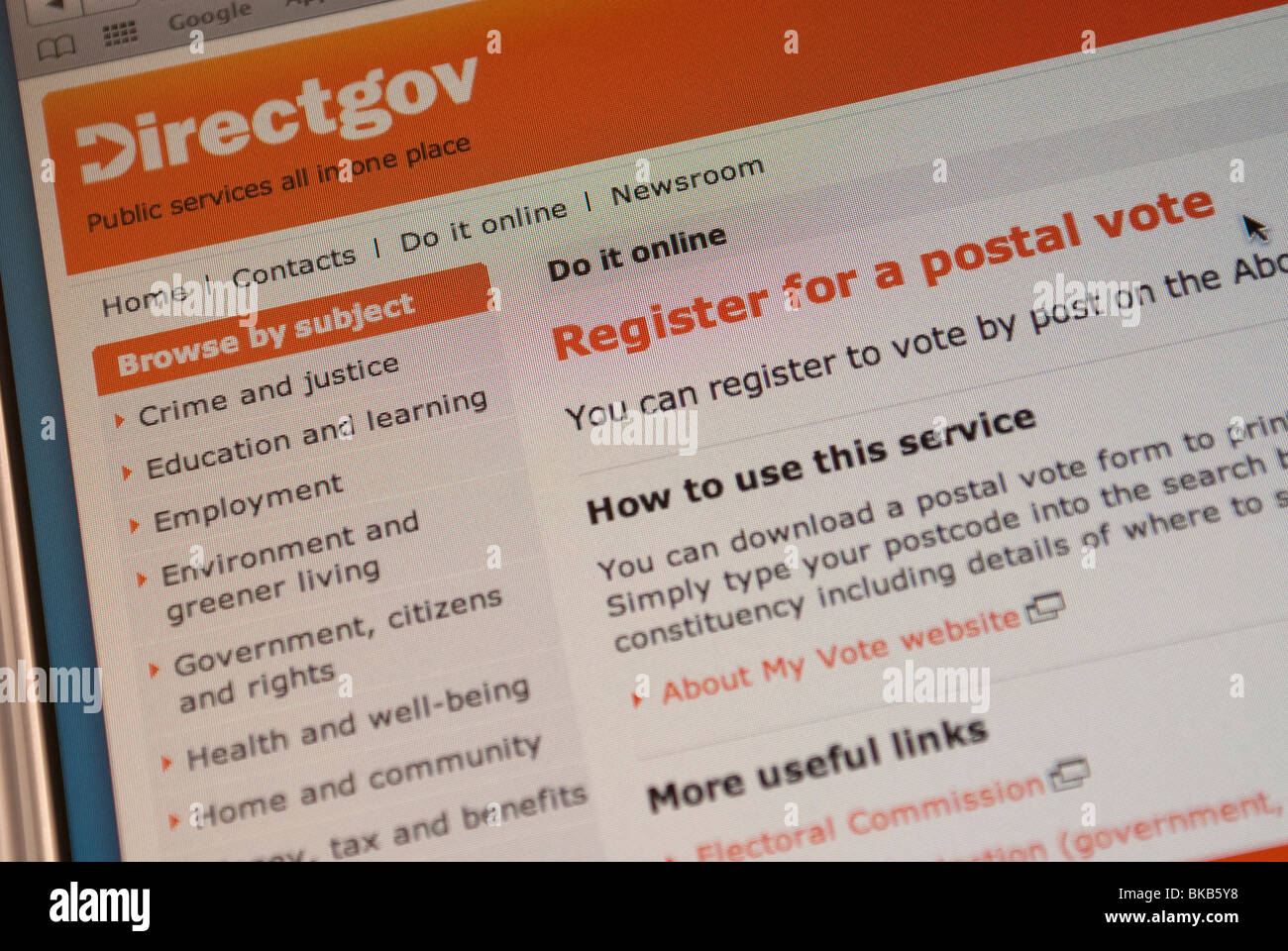 Directgov homepage hi-res stock photography and images - Alamy
