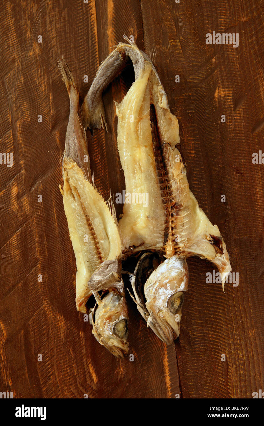 Dried salted hake fish, traditional food still Stock Photo - Alamy