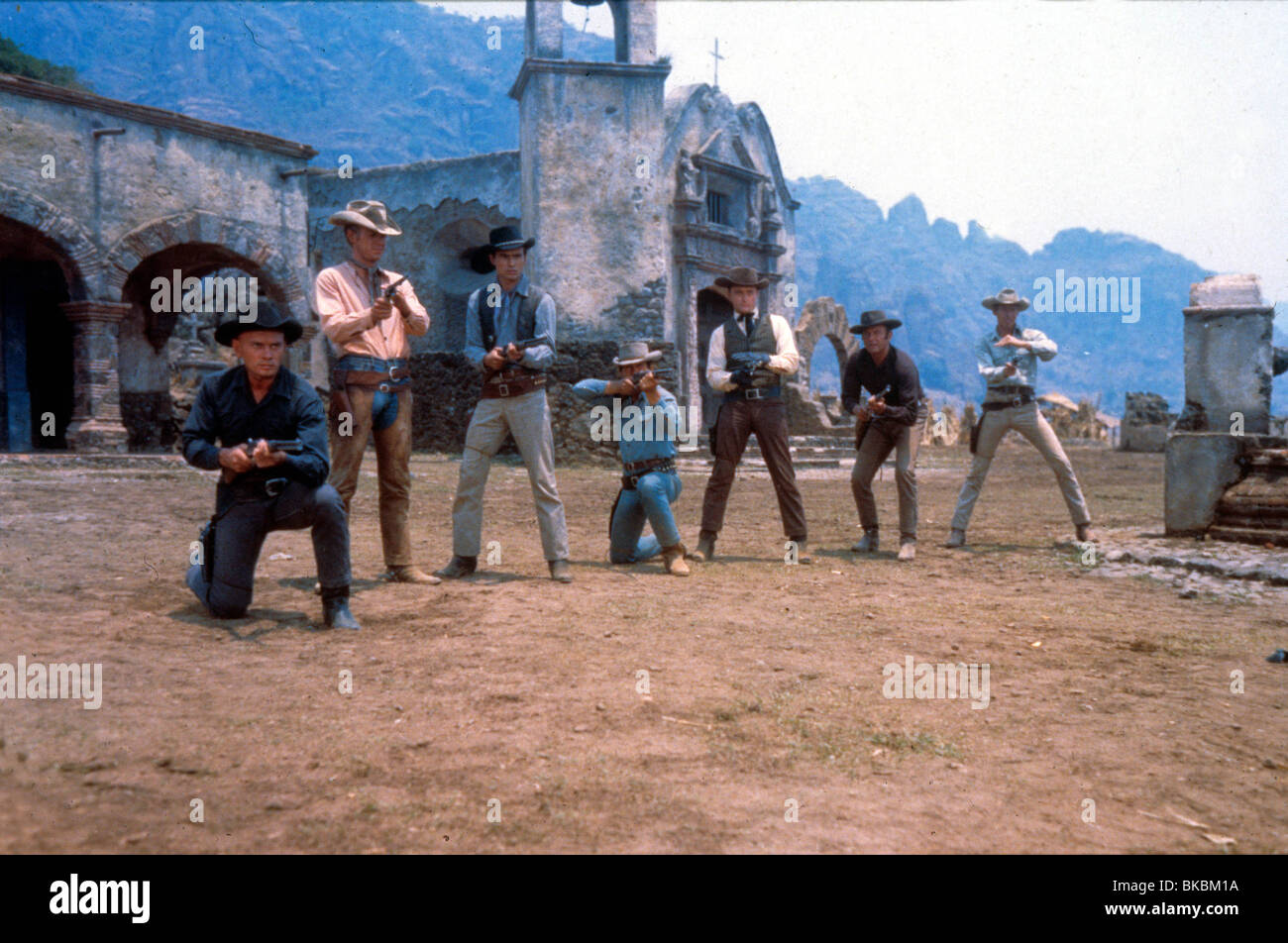 THE MAGNIFICENT SEVEN (1960) YUL BRYNNER, STEVE MCQUEEN, HORST BUCHHOLZ, CHARLES BRONSON, ROBERT ...