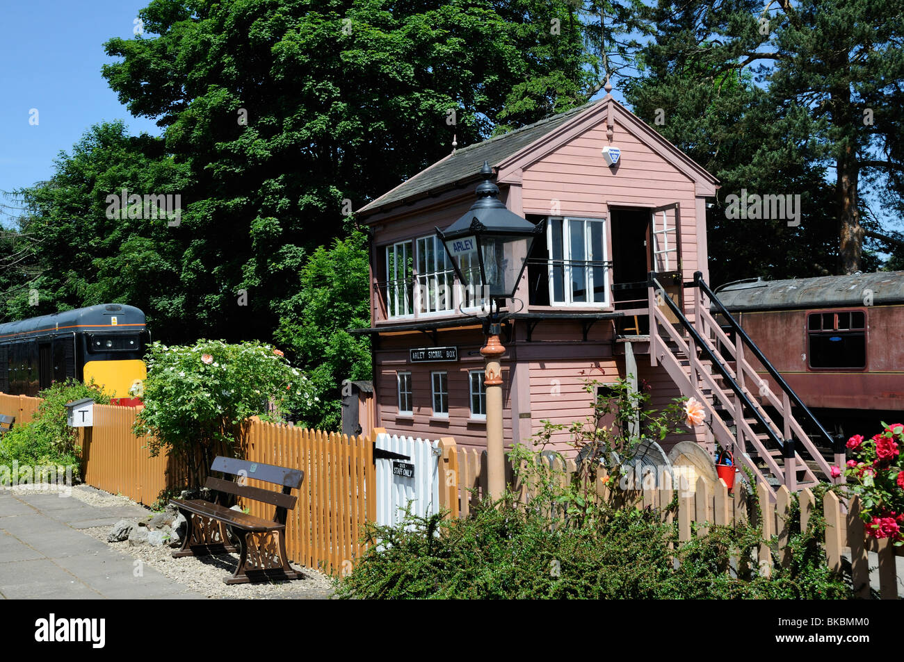 The quaint old rustic Signal Box at Arley Railway Station, Shropshire ...