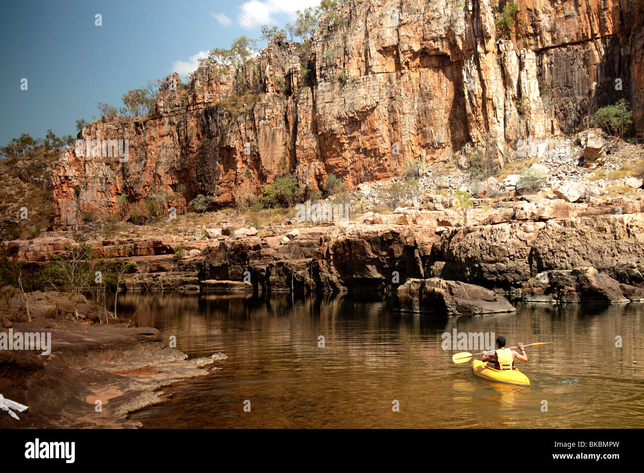 canoe on Katherine River at Nitmiluk National Park near Katherine ...