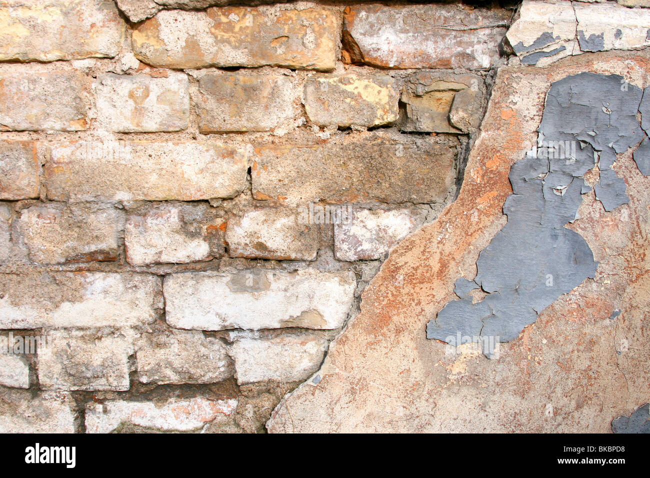 Grunge scratched texture / background on a cracked brick stone wall ...