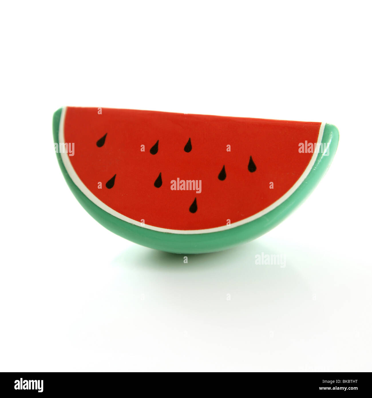 Plastic game, fake watermelon. Children food education toy Stock Photo ...
