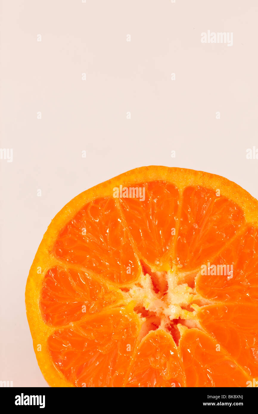 Close up of half an orange bottom centre right corner Stock Photo - Alamy