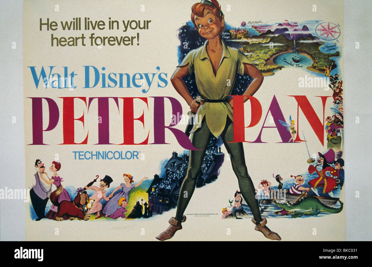PETER PAN (ANI - 1953) ANIMATED CREDIT DISNEY POSTER PTP 047 Stock ...