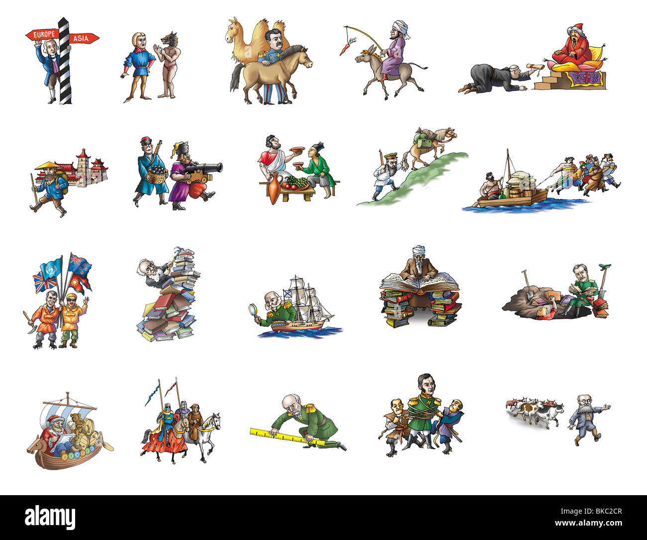 The celebrated explorers in Asia Stock Photo - Alamy