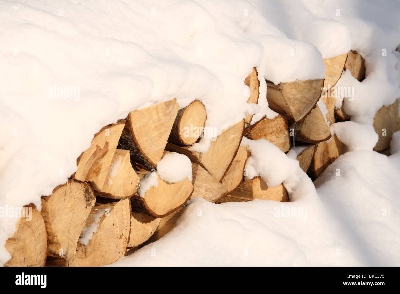 Snow covered log pile hi-res stock photography and images - Alamy