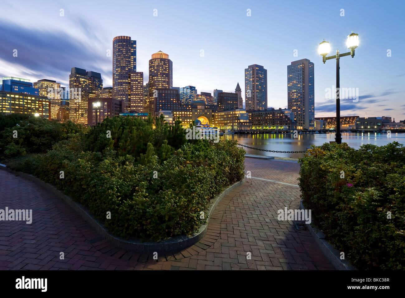 USA, Massachusetts, Boston, skyline and inner harbour including Rowes ...