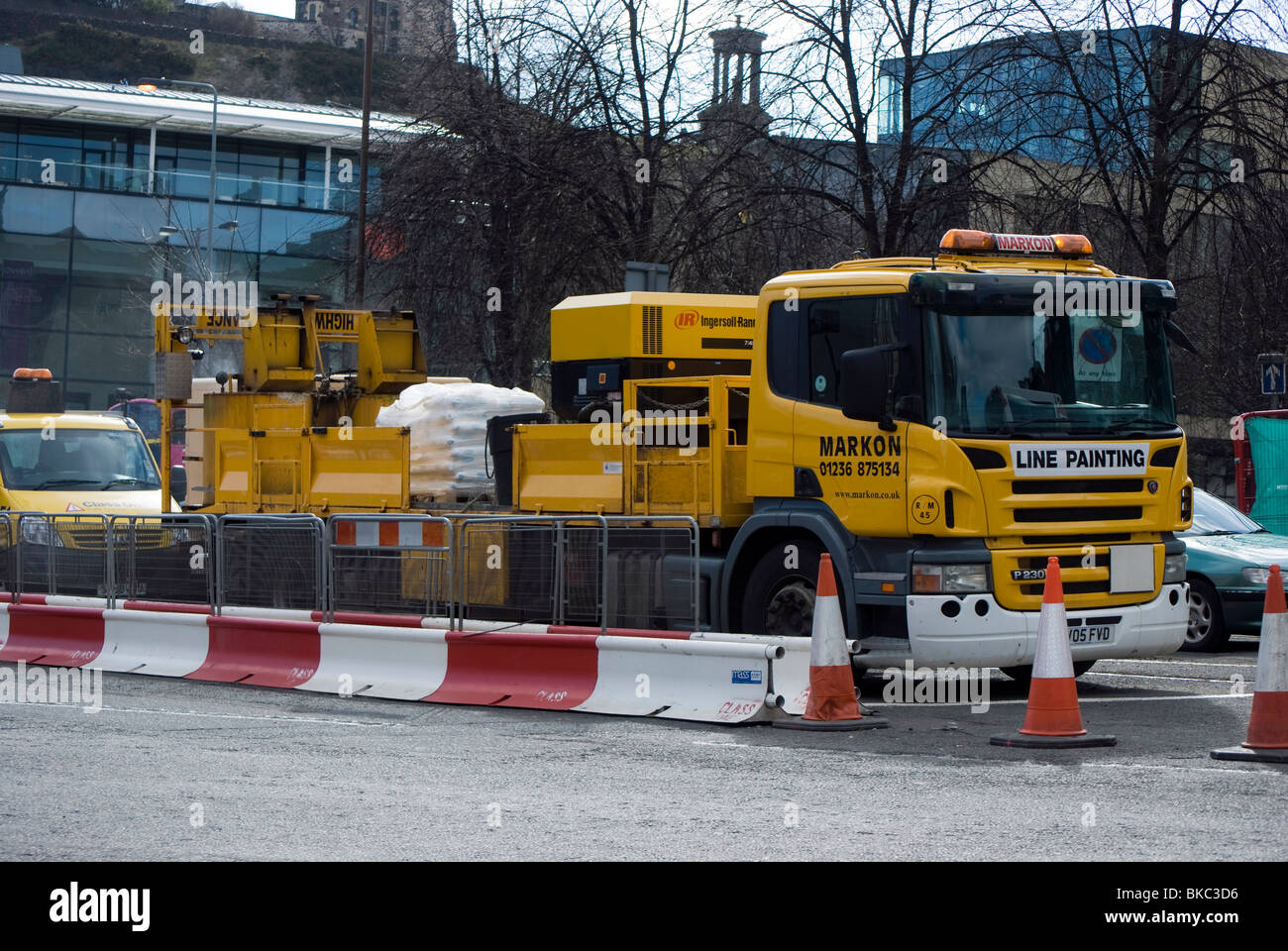 Roadworks (part of the infamous tram works) in the centre of Edinburgh ...
