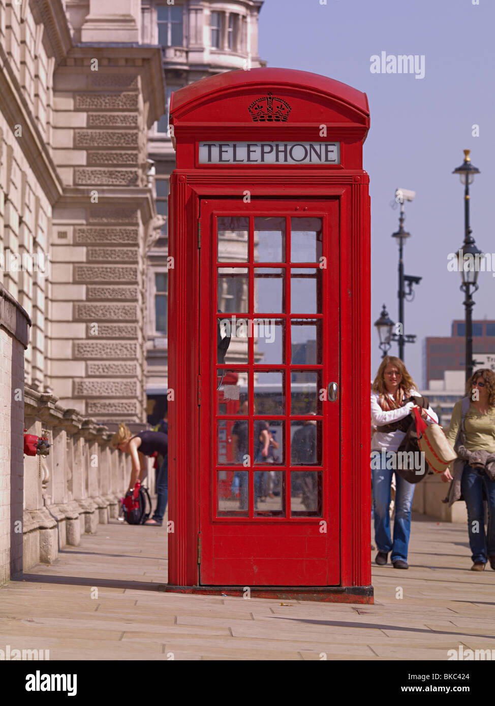 Old style red telephone box Stock Photo - Alamy