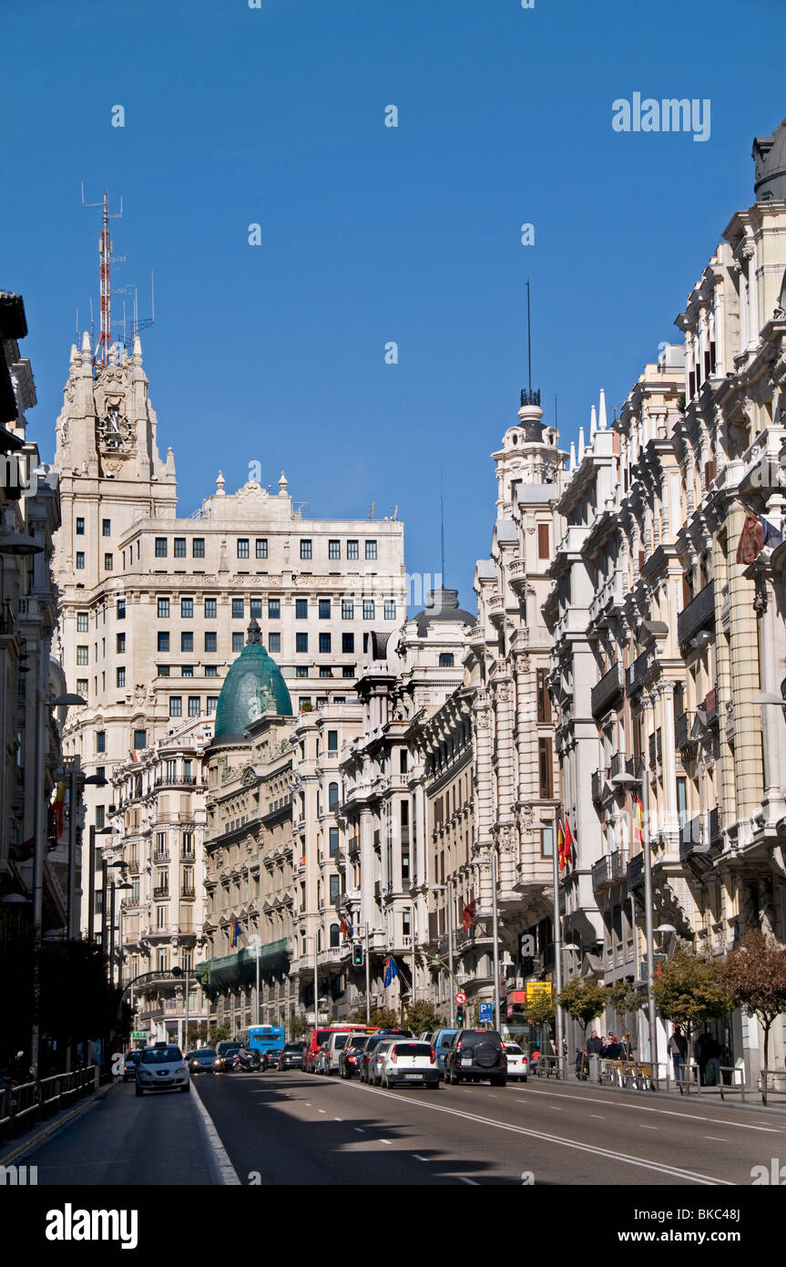 Madrid Spain Loewe Gran Via Telefonica Building Stock Photo - Alamy