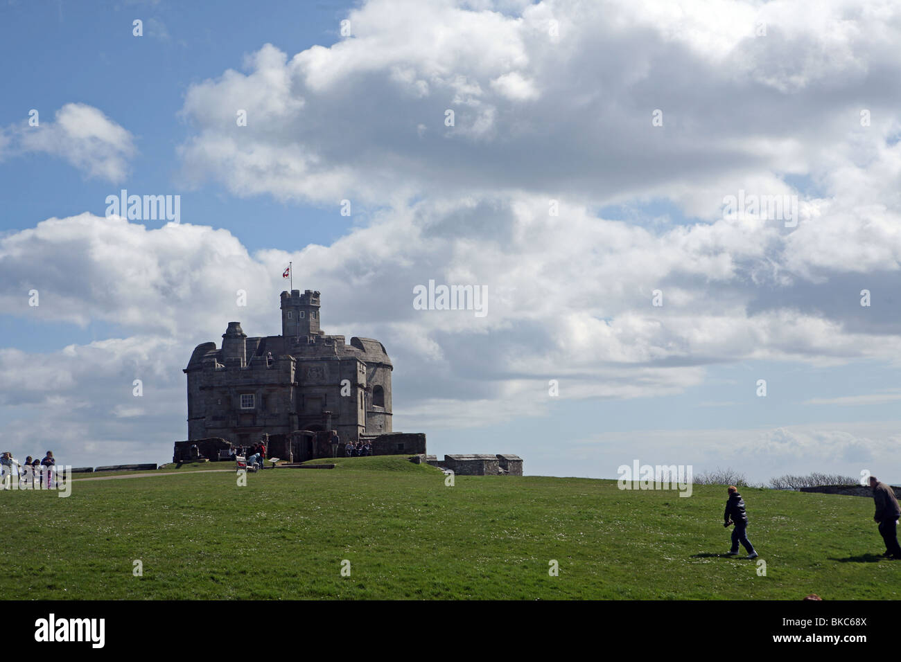 Pendennis castle point Carrick Roads near Falmouth Cornwall Stock Photo ...