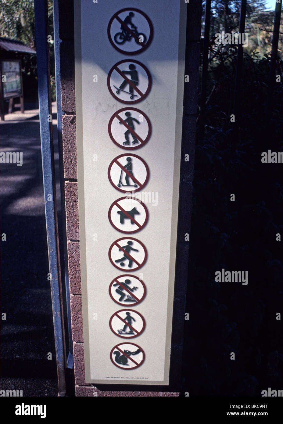 Prohibited activities sign hi-res stock photography and images - Alamy