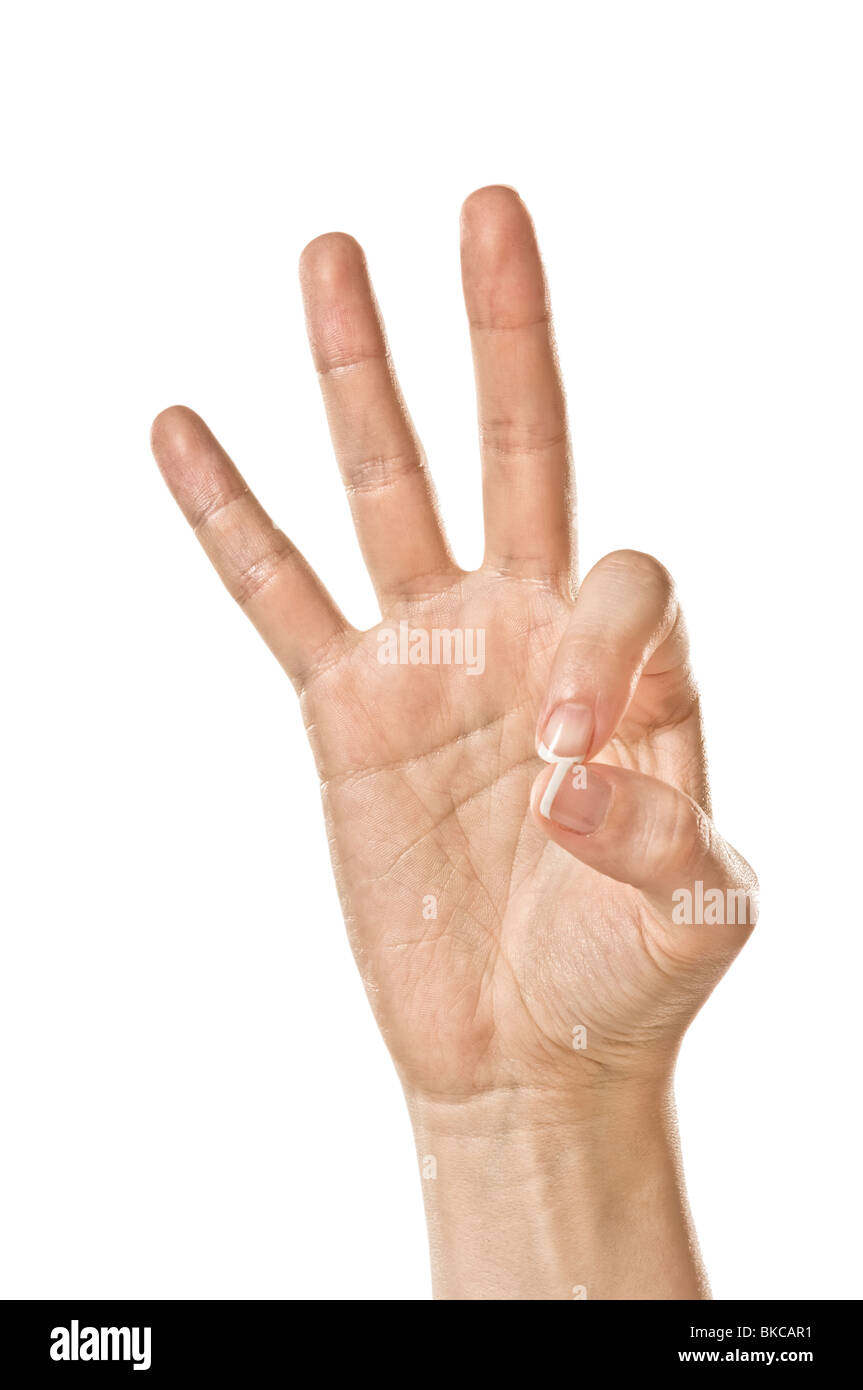 Female hands finger spelling the ASL alphabet Stock Photo - Alamy