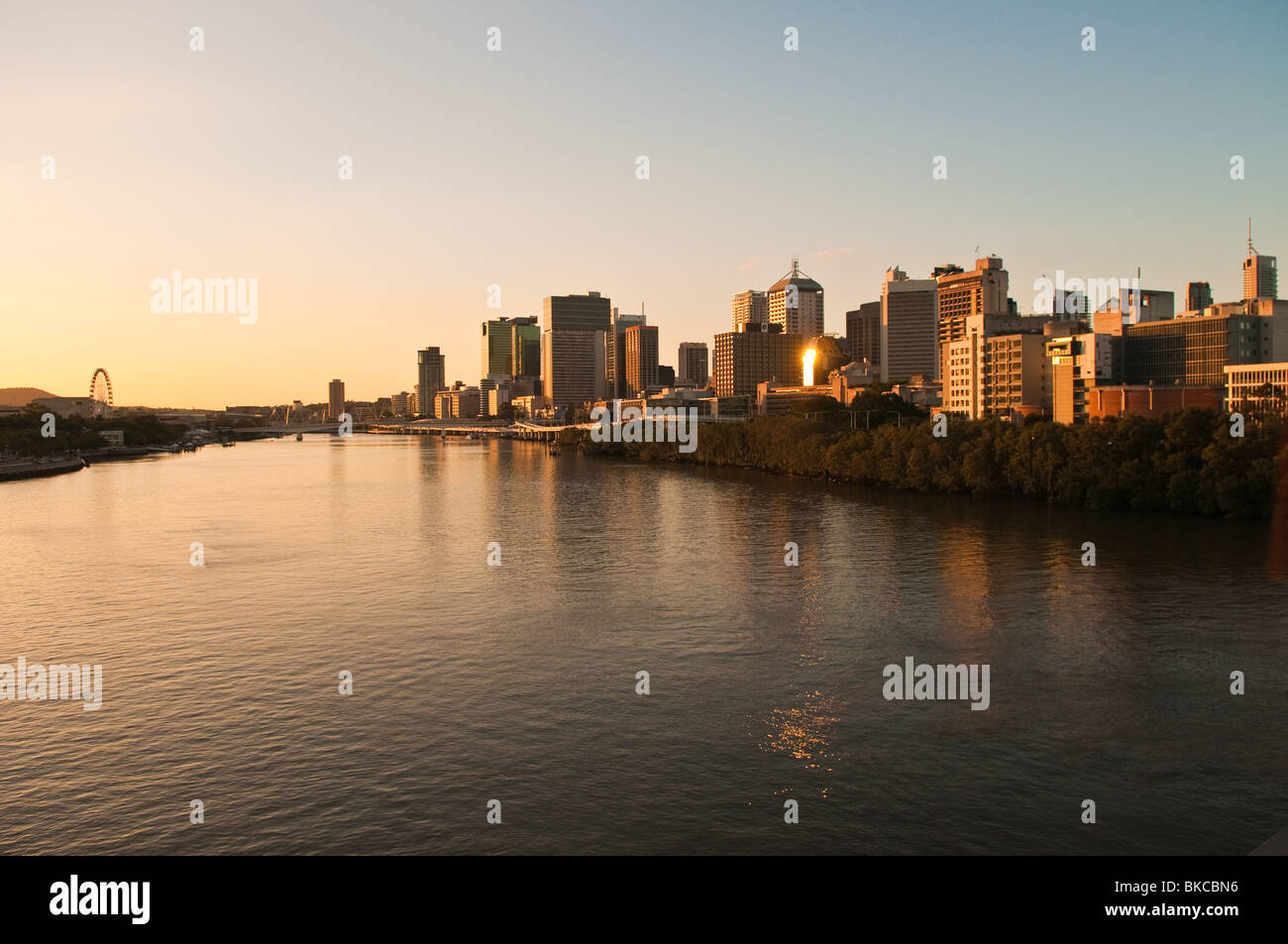 Brisbane City from the Goodwill Bridge, Queensland, Australia Stock ...