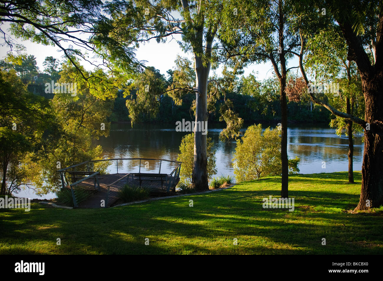 The Brisbane River & parkland, Yeronga, Brisbane, Queensland, Australia ...