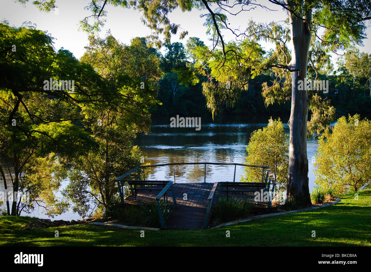 The Brisbane River & parkland, Yeronga, Brisbane, Queensland, Australia ...