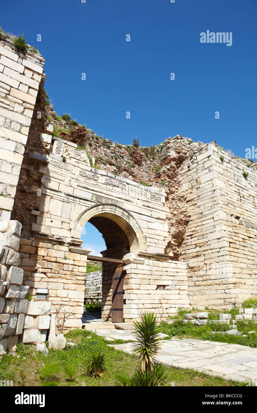 The ruined arch of the Gate of Persecution of the st. Johns Basilica ...
