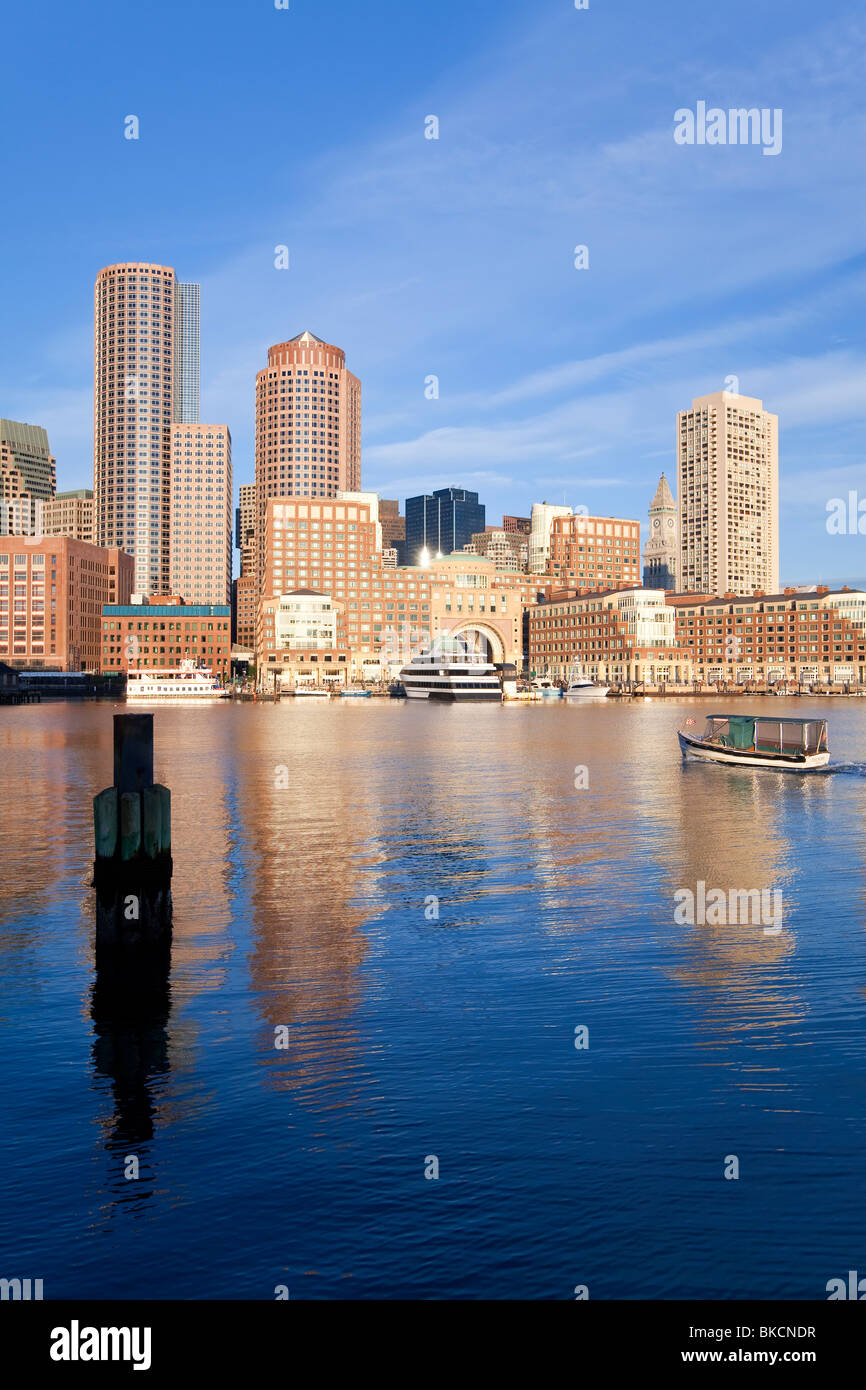 USA, Massachusetts, Boston, skyline and inner harbour including Rowes ...