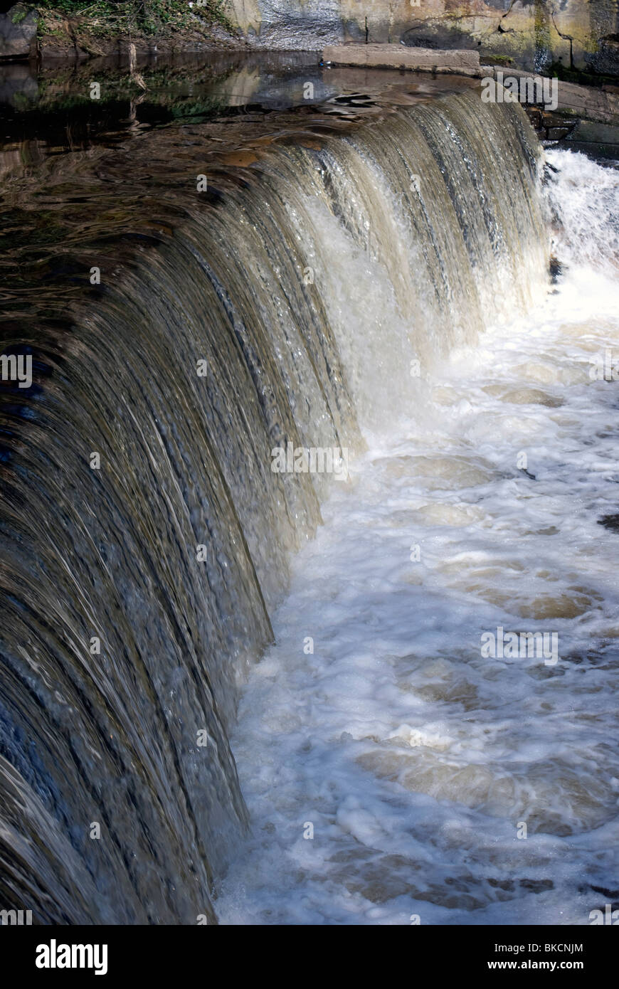 The weir (waterfall) on the River Almond near Cramond, Edinburgh ...