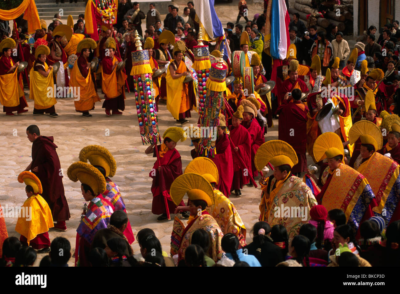 China, Tibet, Qinghai province, Tongren (Repkong), Wutun Si monastery ...